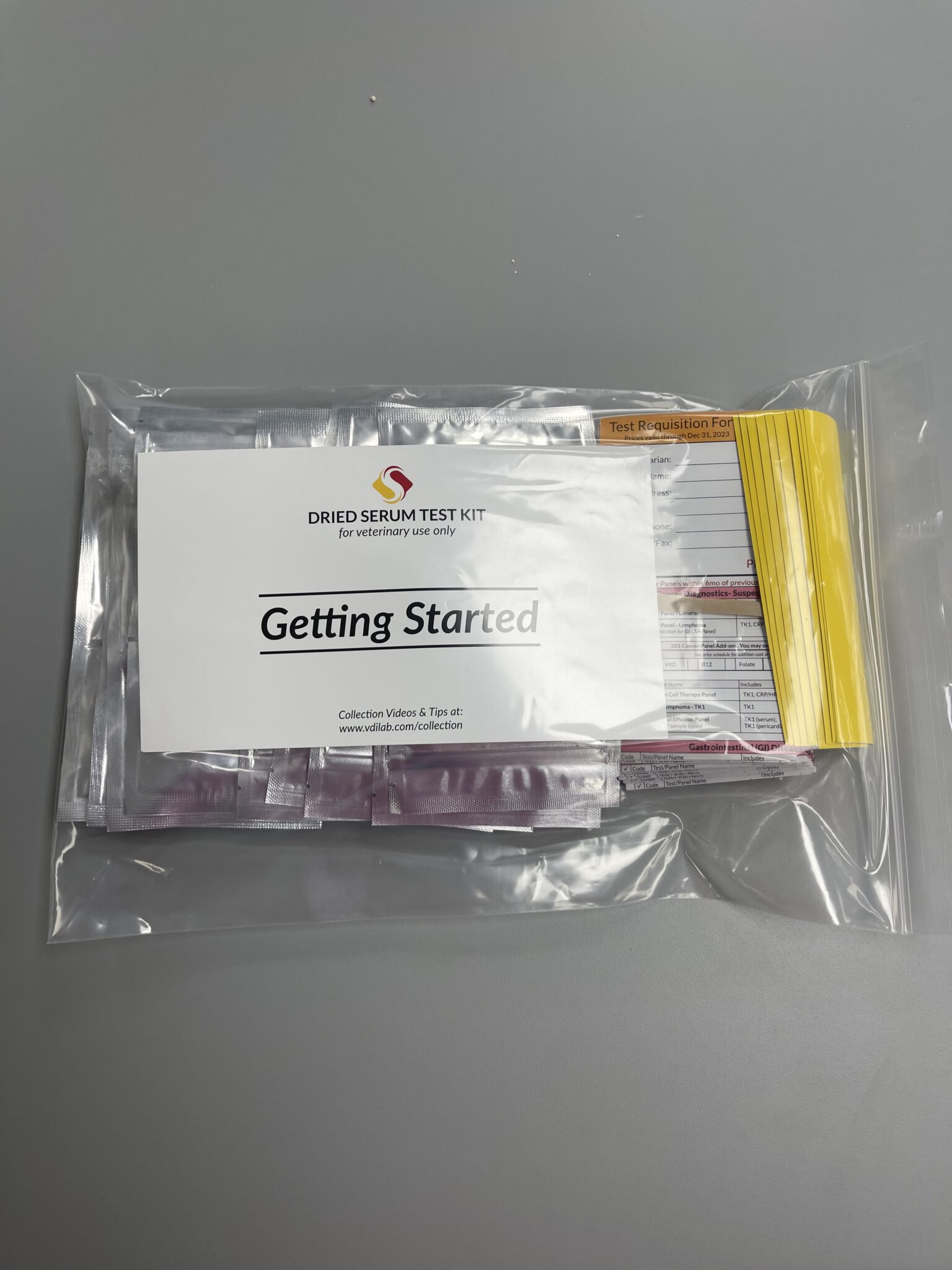Dried Serum Test Kit – Economy Packaging – VDI Laboratory, LLC